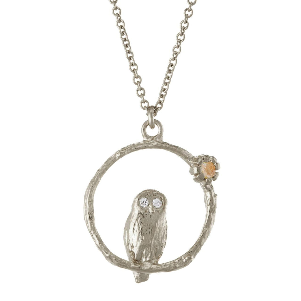 Alex Monroe Moonstone Owl Necklace Silver – The Hambledon