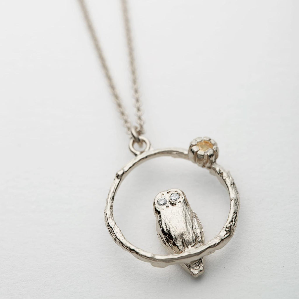 Alex Monroe Moonstone Owl Necklace Silver – The Hambledon