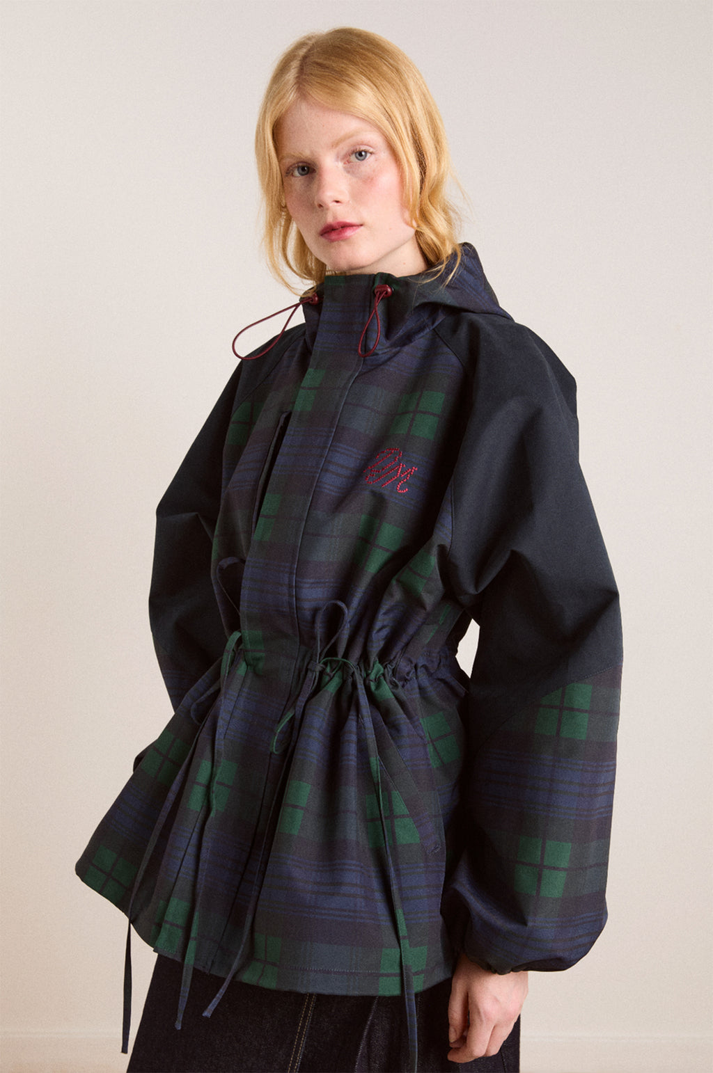 Damson Madder Liu Raincoat Navy Check – The Hambledon