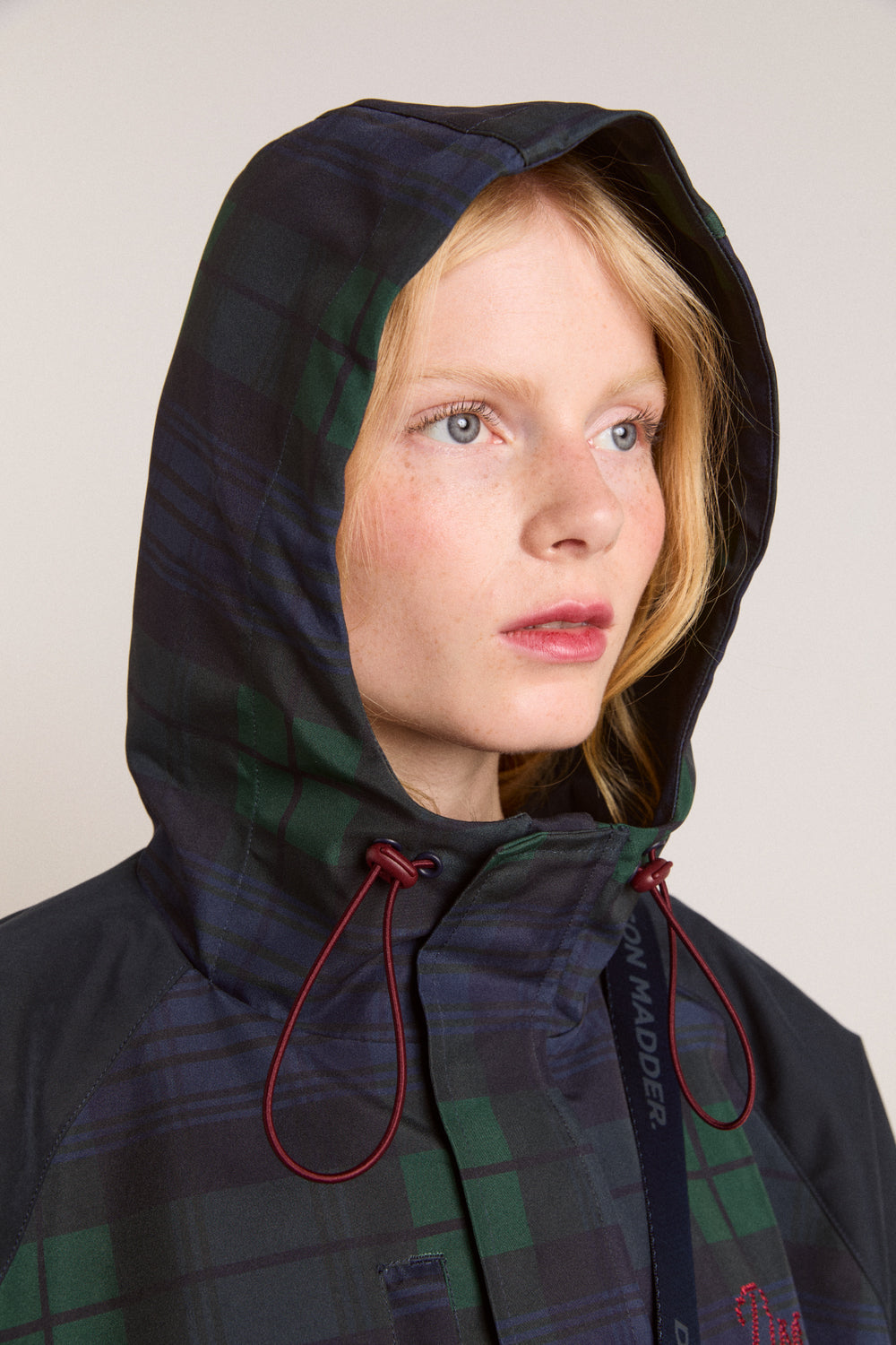 Damson Madder Liu Raincoat Navy Check – The Hambledon