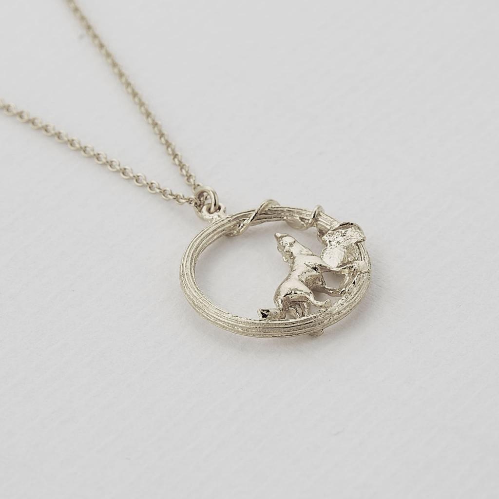 Alex Monroe Column Loop Necklace with Howling Wolf Silver – The Hambledon