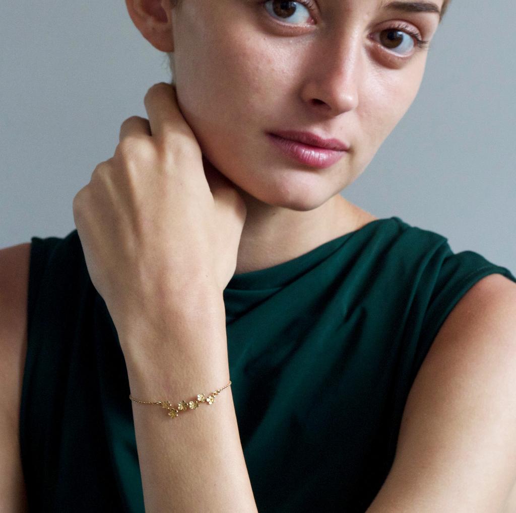 Alex Monroe Forget Me Not Bracelet Gold – The Hambledon