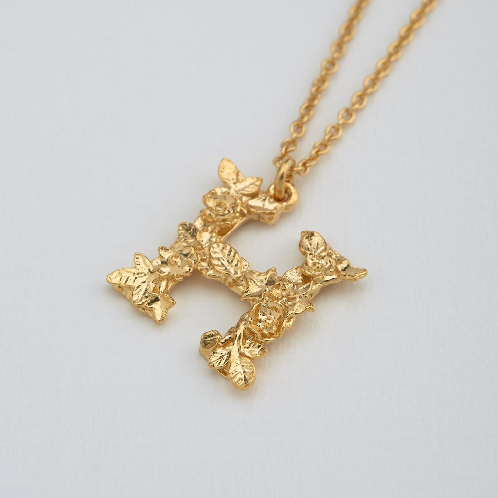 Alex Monroe Floral Alphabet H Necklace Gold – The Hambledon