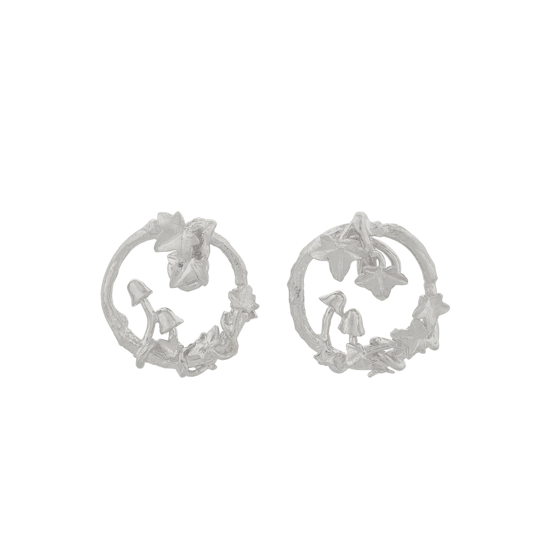 Alex Monroe Woodland Loop Stud Earrings Silver – The Hambledon