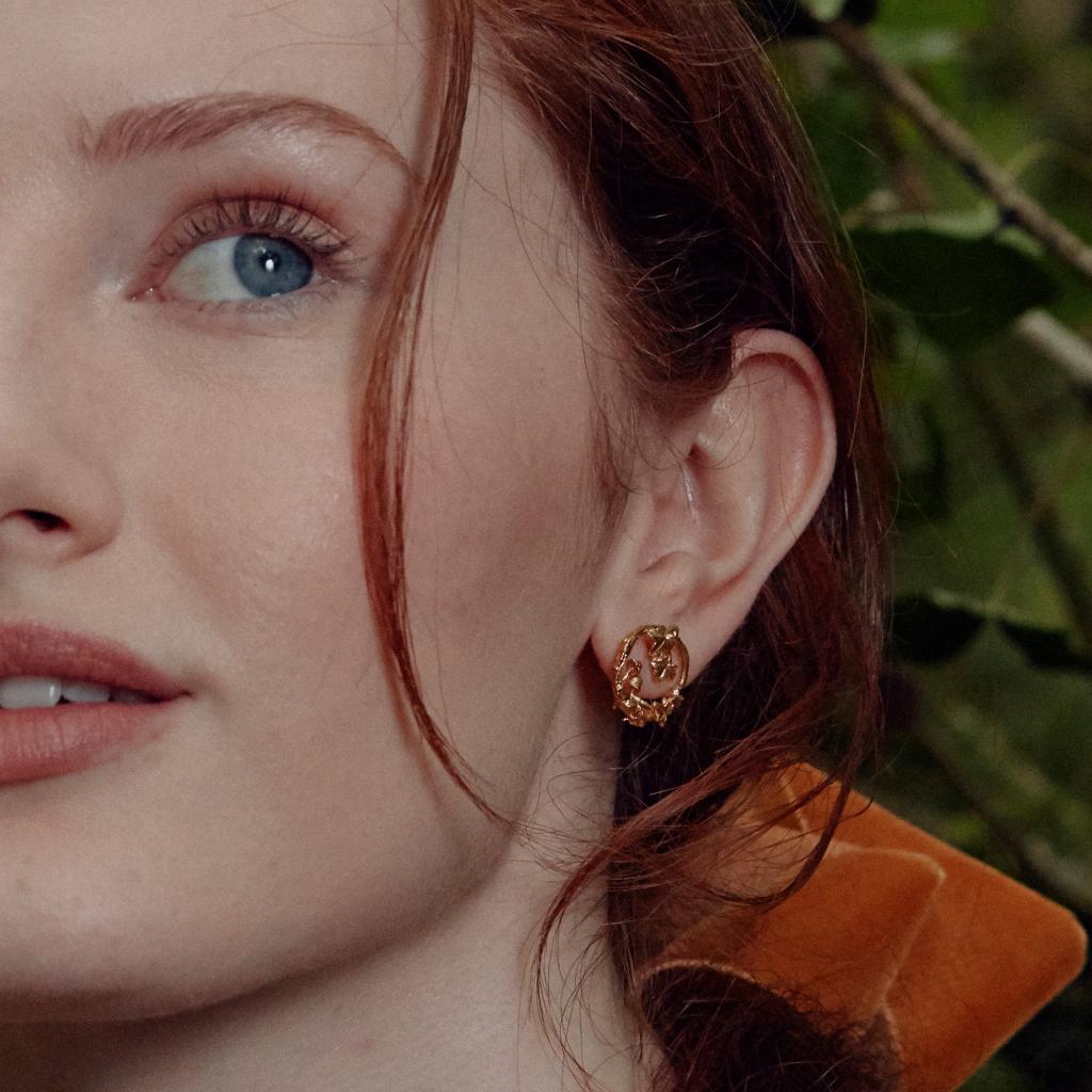 Alex Monroe Woodland Loop Stud Earrings Silver – The Hambledon