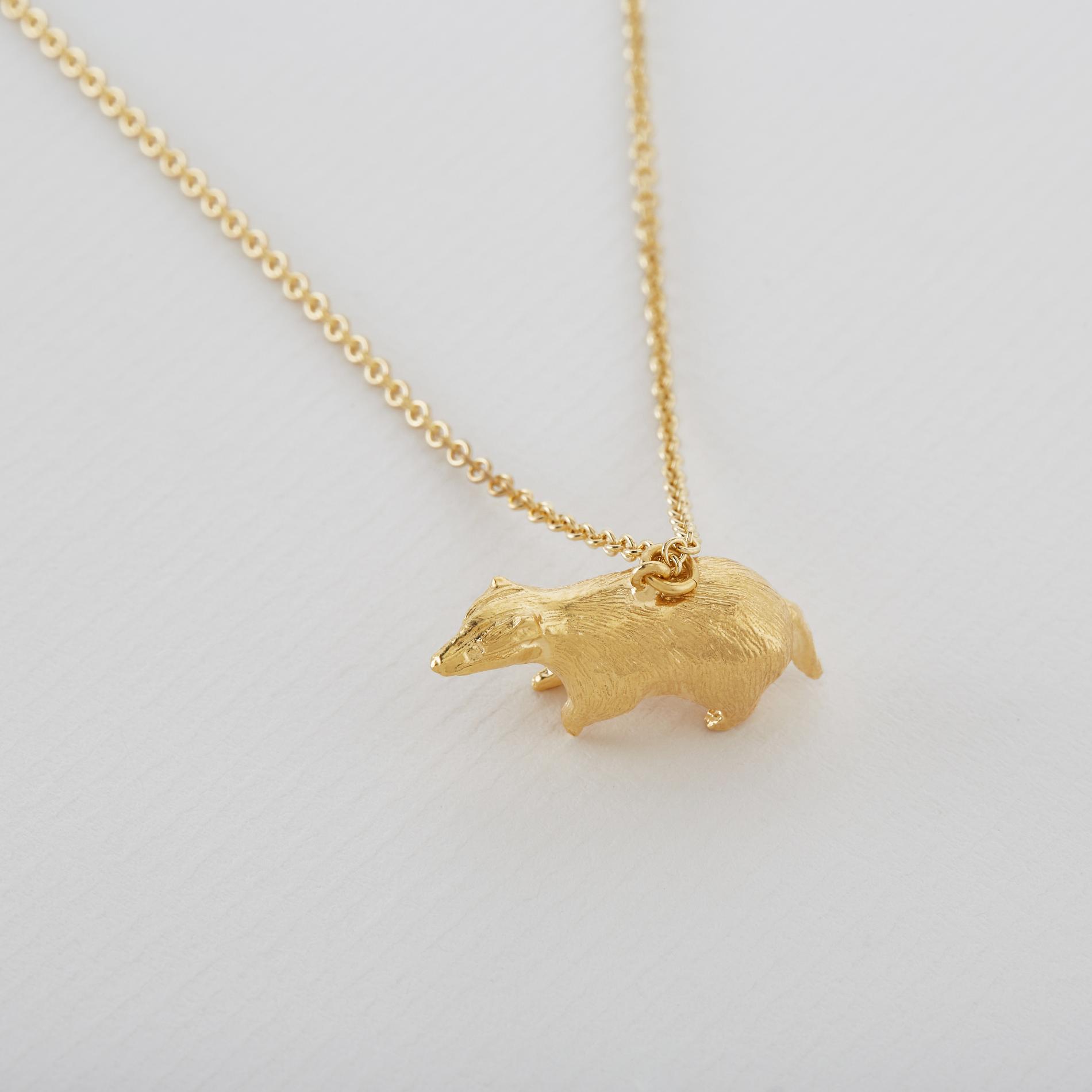 Alex Monroe Foraging Badger Necklace Gold – The Hambledon