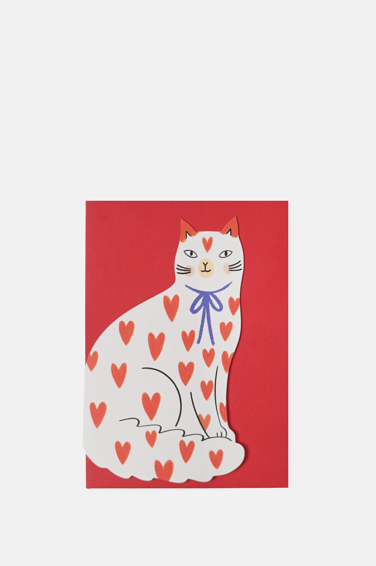 Kitty Kenda Sitting Kitty Shaped Greeting Card Loveheart – The Hambledon