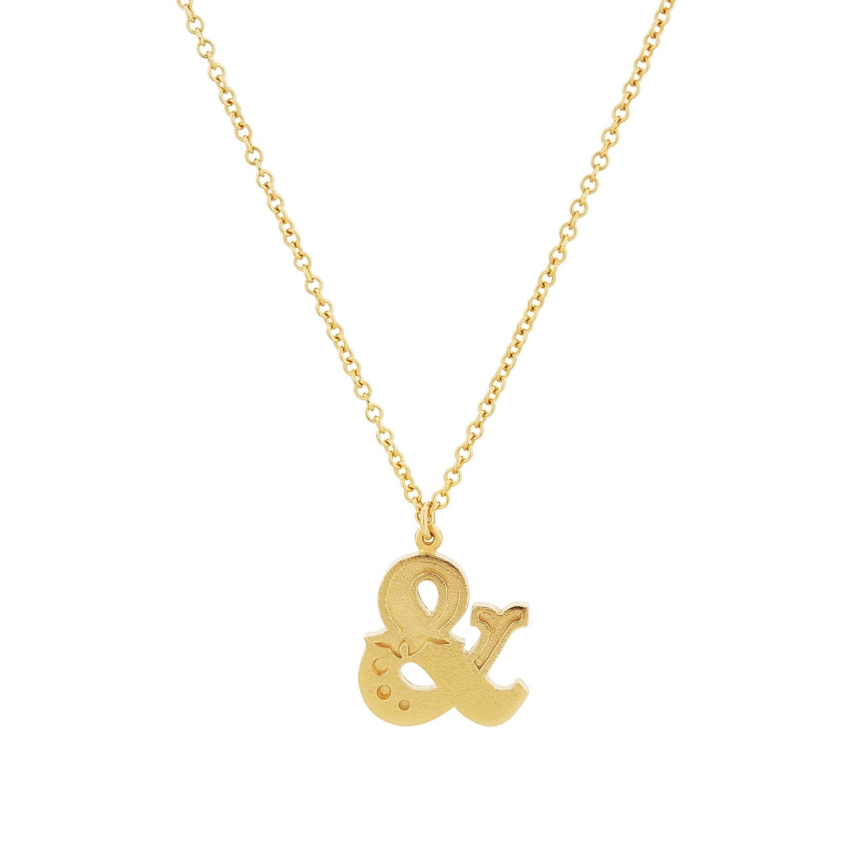Alex Monroe Just my Type Ampersand Necklace Gold – The Hambledon