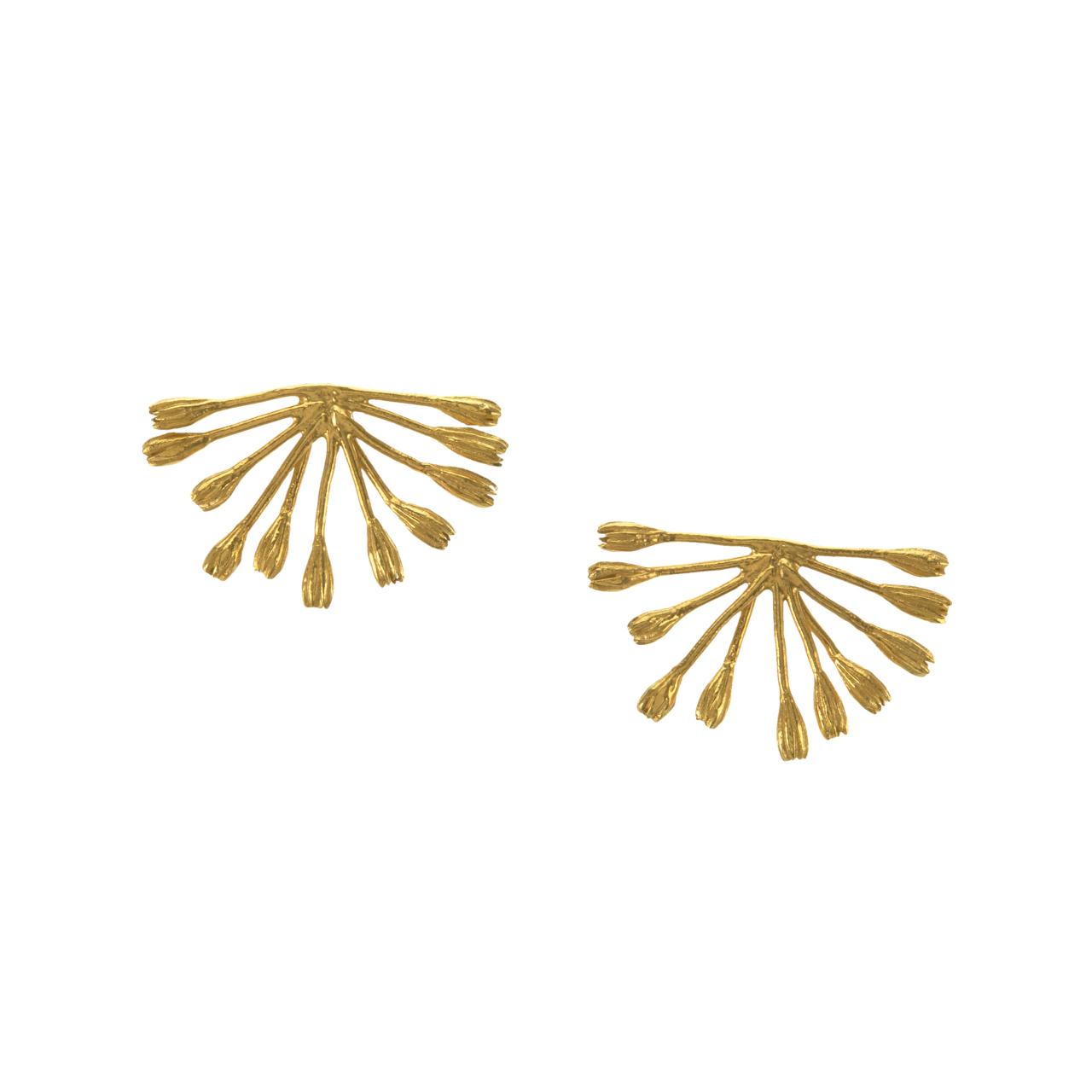 Alex Monroe Fanned Seed Pod Stud Earrings Gold – The Hambledon