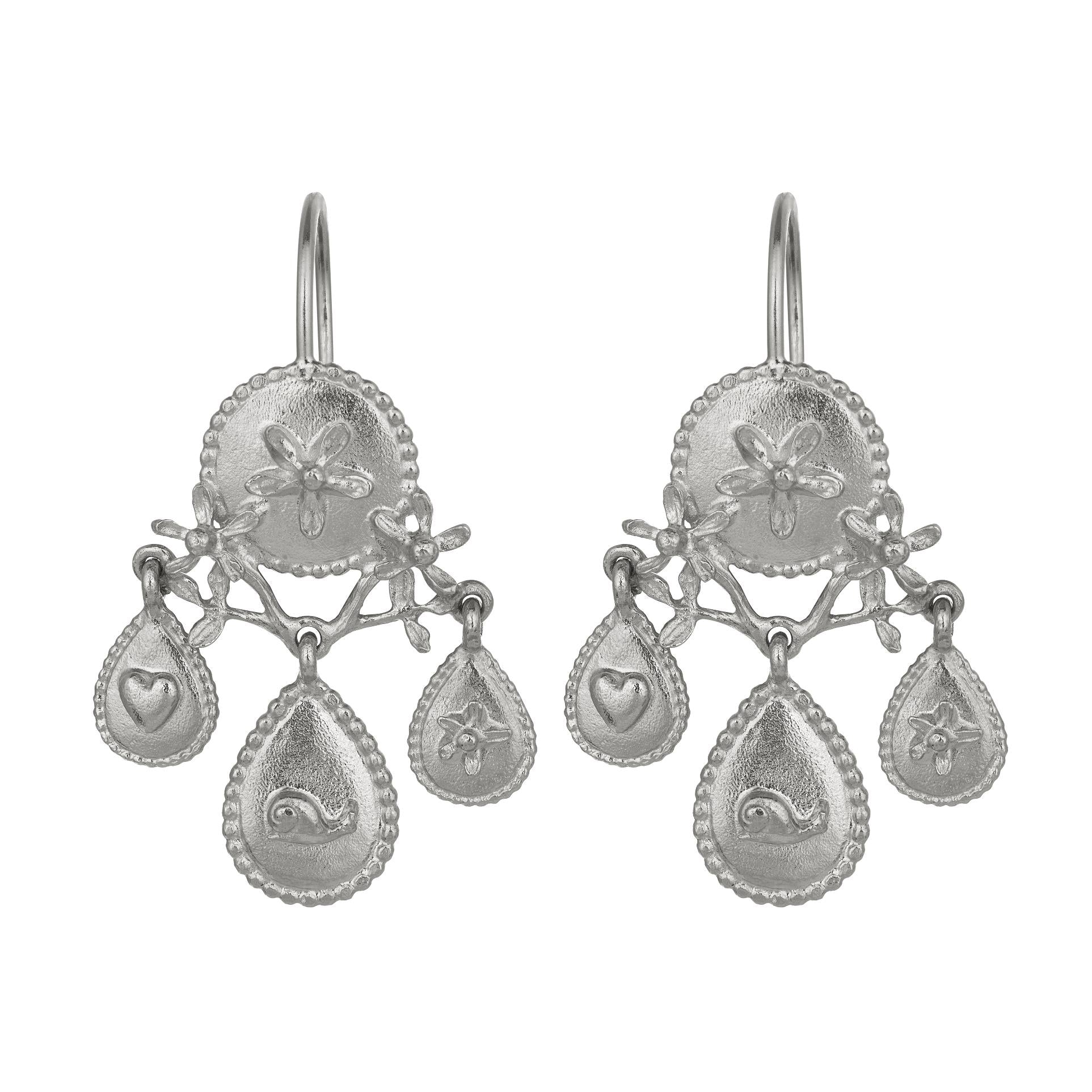 Alex Monroe Gratitude for Nature Girandole Earrings Silver – The Hambledon