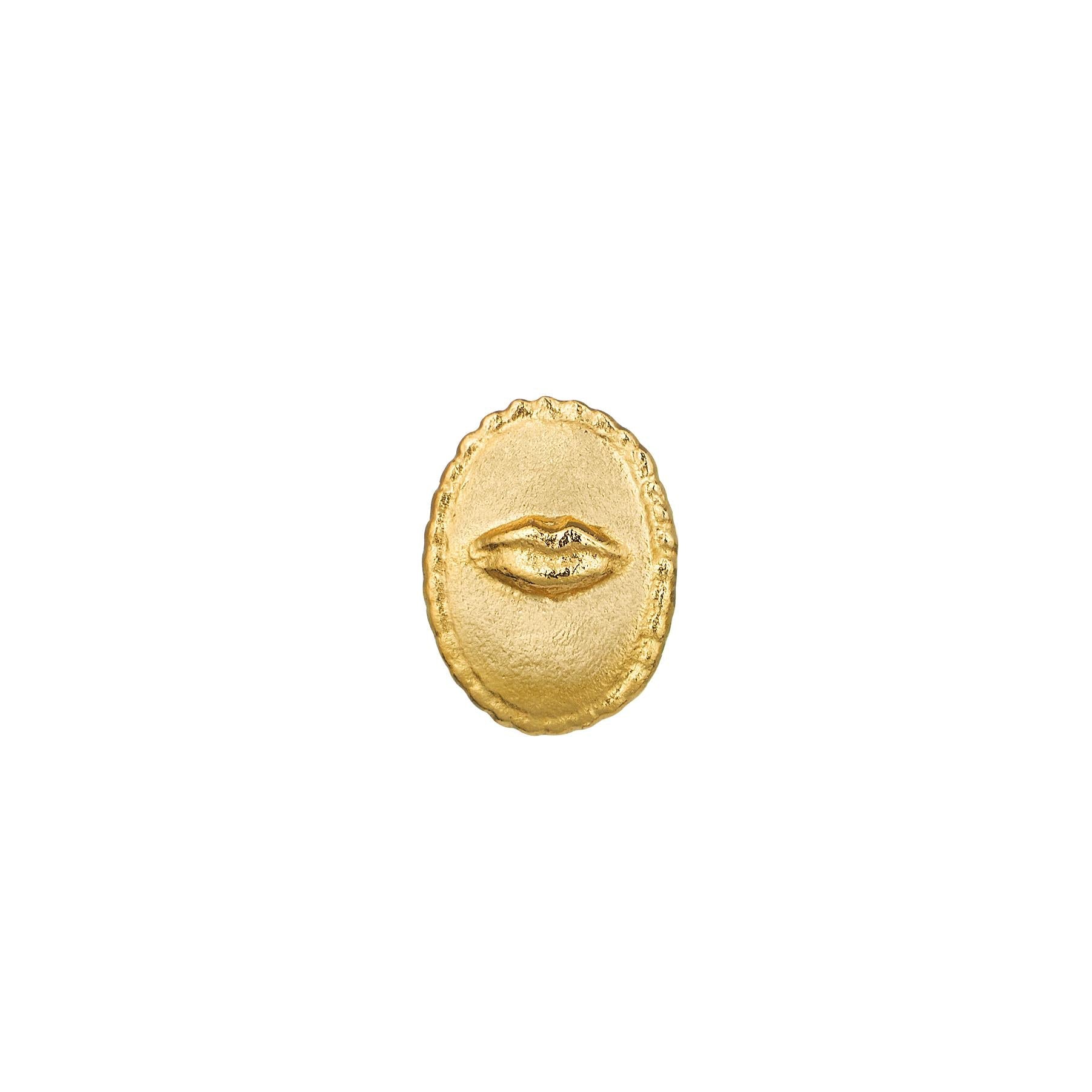 Alex Monroe Oval Ex-voto Lips Single Stud Earring Gold – The Hambledon