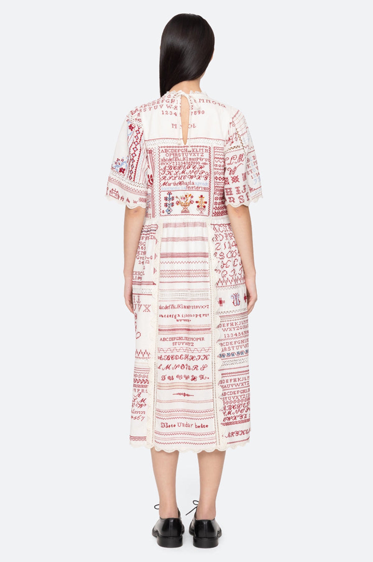 Sea New York Kit Embroidery S/Slv Midi Dress Cream – The Hambledon