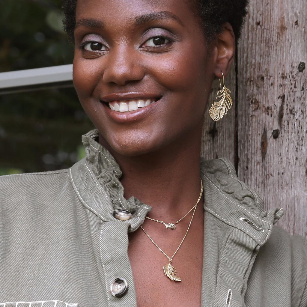 Alex Monroe Big Feather Necklace Gold – The Hambledon