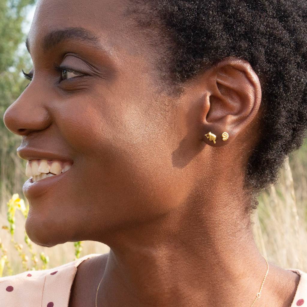 Alex Monroe Teeny Tiny Elephant Single Stud Earring 18ct Solid Gold ...