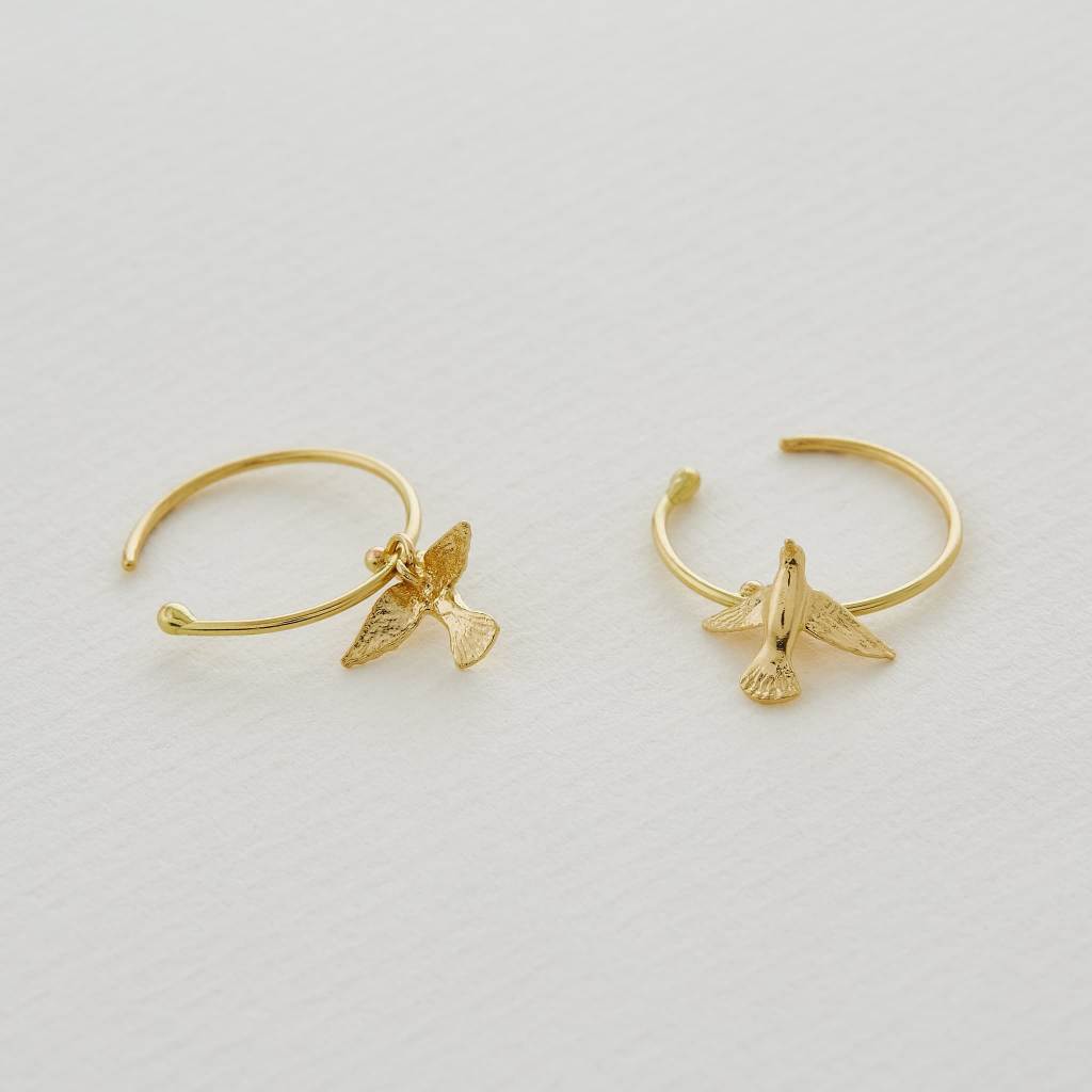 Alex Monroe Teeny Tiny Hummingbird Hoop Earrings 18ct Solid Gold – The ...