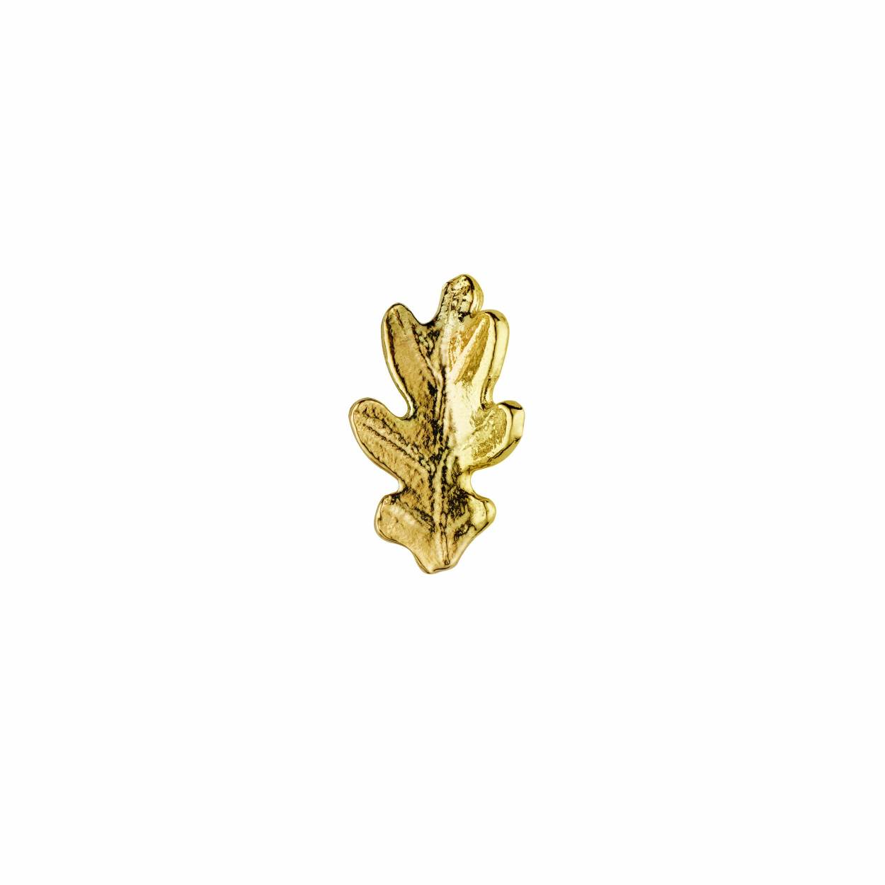 Alex Monroe Teeny Tiny Oak Leaf Single Stud Earring 18ct Solid Gold ...