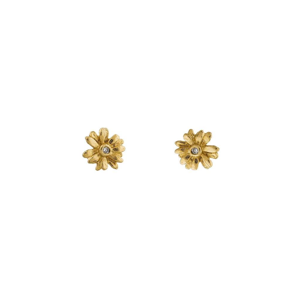 Alex Monroe Teeny Tiny Diamond Daisy Stud Earrings 18ct Solid Gold ...