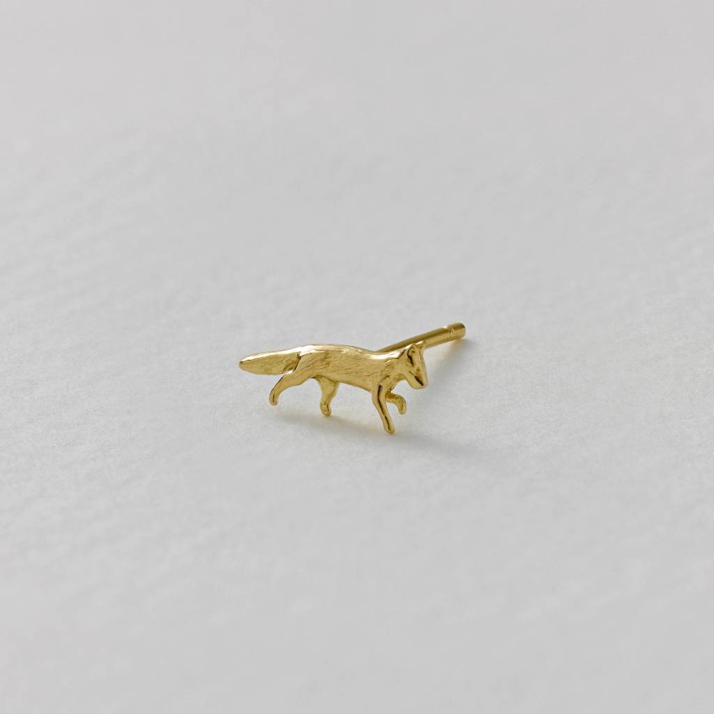 Alex Monroe Teeny Tiny Fox Single Stud Earring 18ct Solid Gold – The ...