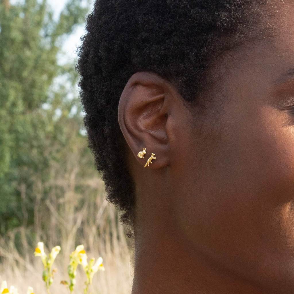 Alex Monroe Teeny Tiny Fox Single Stud Earring 18ct Solid Gold – The ...