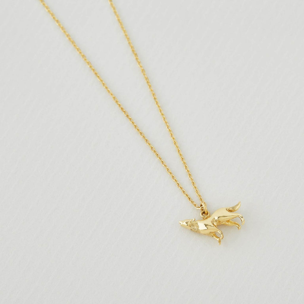 Alex Monroe Teeny Tiny Howling Wolf Necklace 18ct Solid Gold – The ...