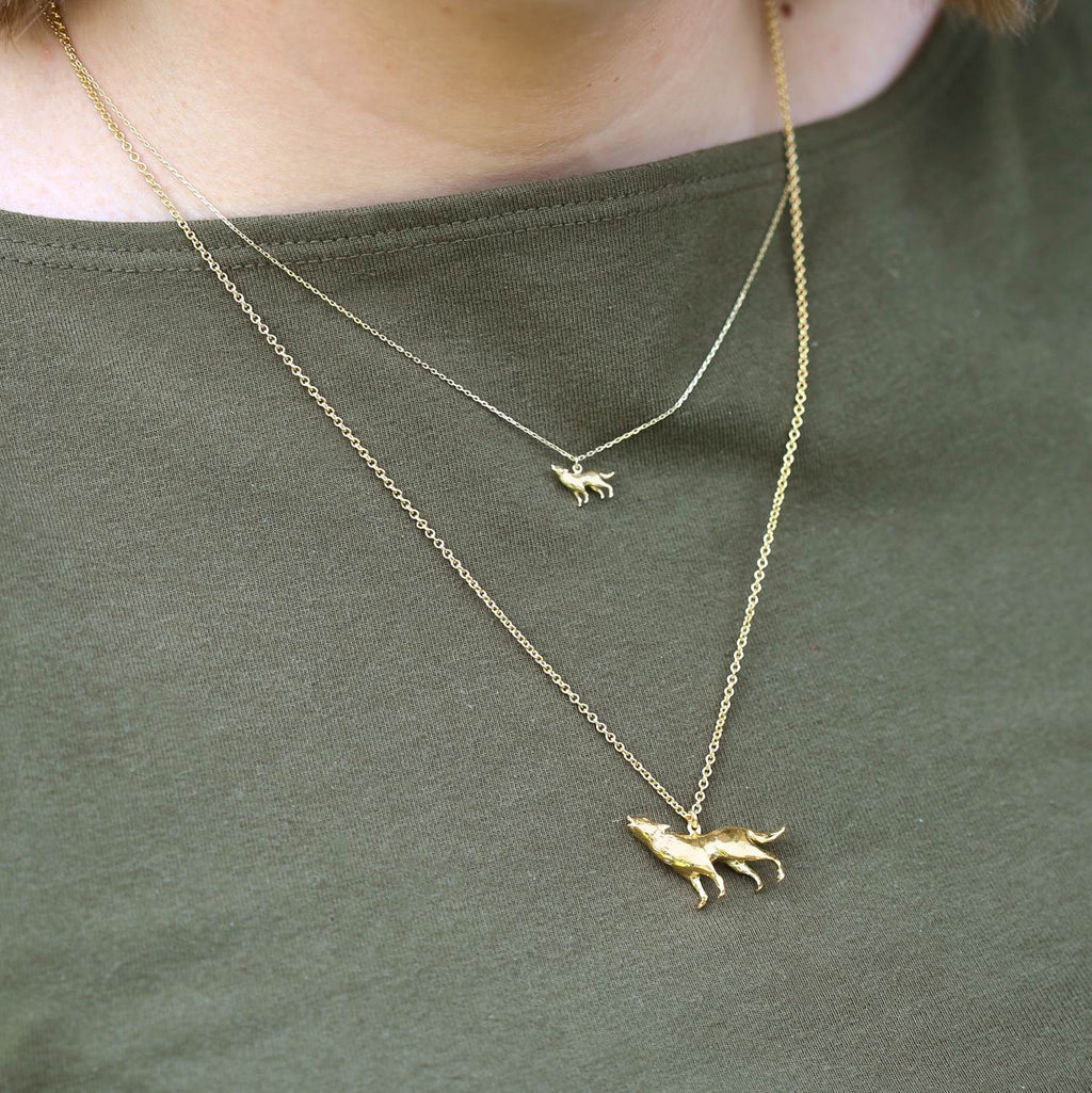 Alex Monroe Teeny Tiny Howling Wolf Necklace 18ct Solid Gold – The ...